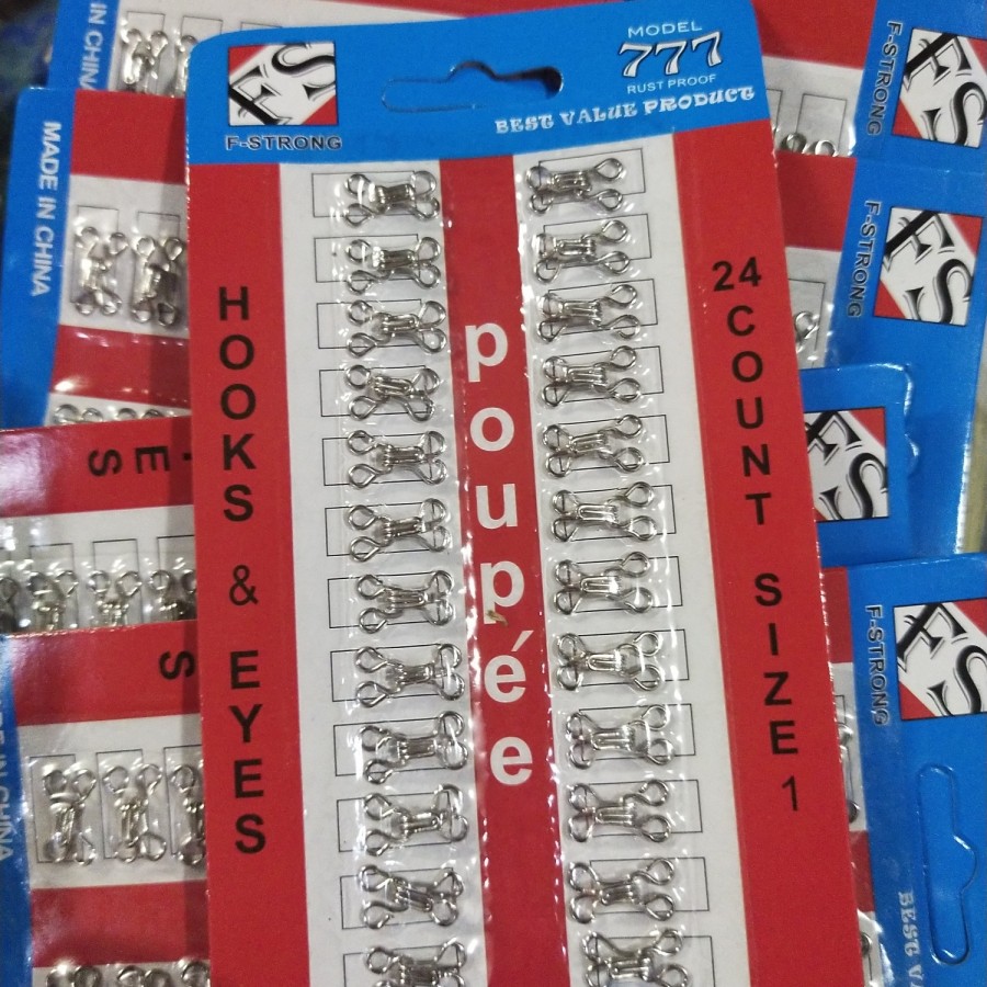 kancing kait Hook and eyes pengait BH /isi 24 pasang kait bra / kait ...