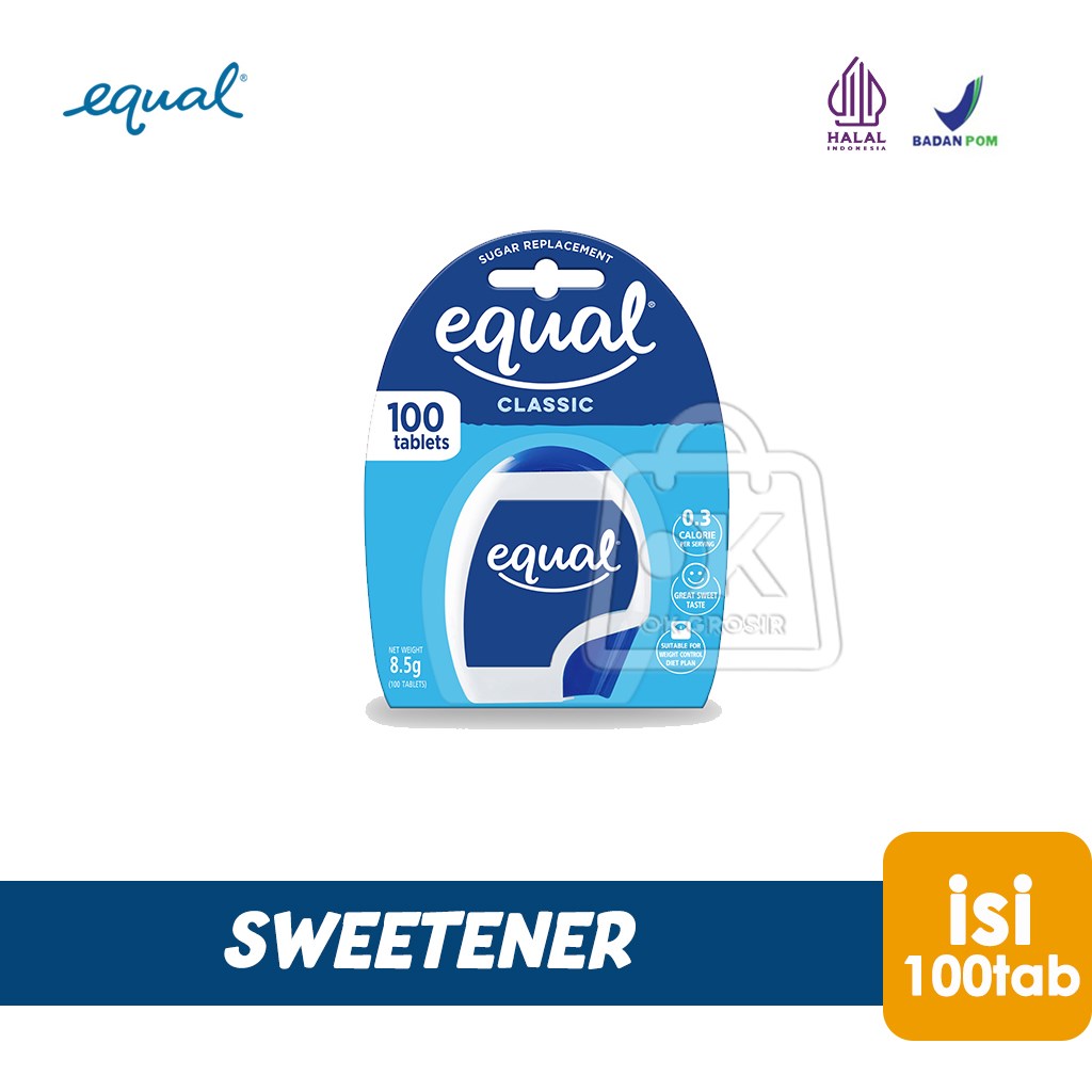 (Tablet isi 100) Gula Equal Classic Sweetener Pemanis Nol Kalori ...