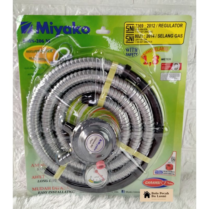 Selang Regulator Gas Merk Miyako + Selang Spiral (RMS 206 M) | Lazada ...