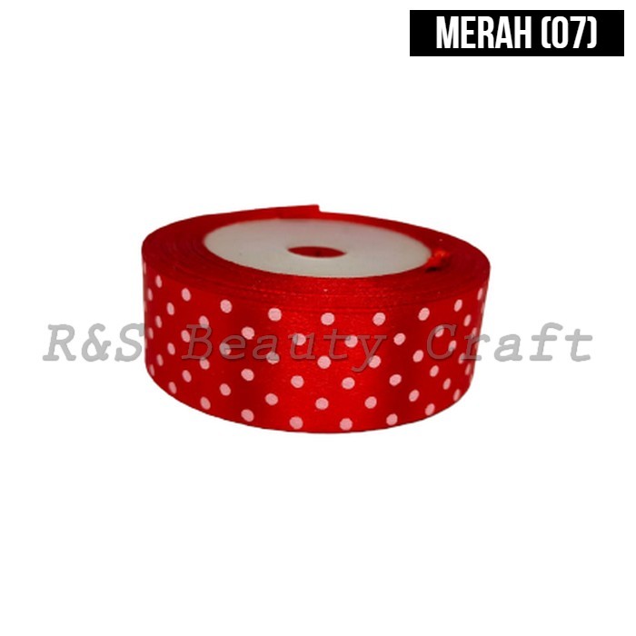 pita satin polkadot PER METER 2,5cm / 1" I pita motif lucu I pita motif ...