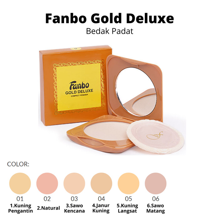 Fanbo Gold Deluxe Pancake Bedak Padat Wajah Compact Powder - | Lazada ...