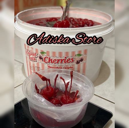 Cherry / Cherries / Ceri Merah Tangkai Maraschino 100 gr (Isi+/-13 ...