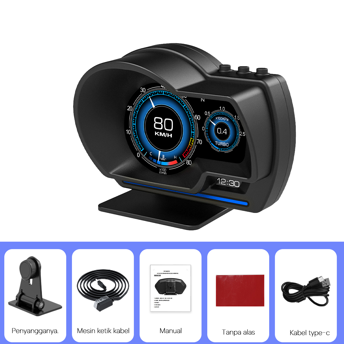 Car Smart Gauge P6 OBD2+GPS HUD Smart Car Layar Display Hd Sistem Kode ...