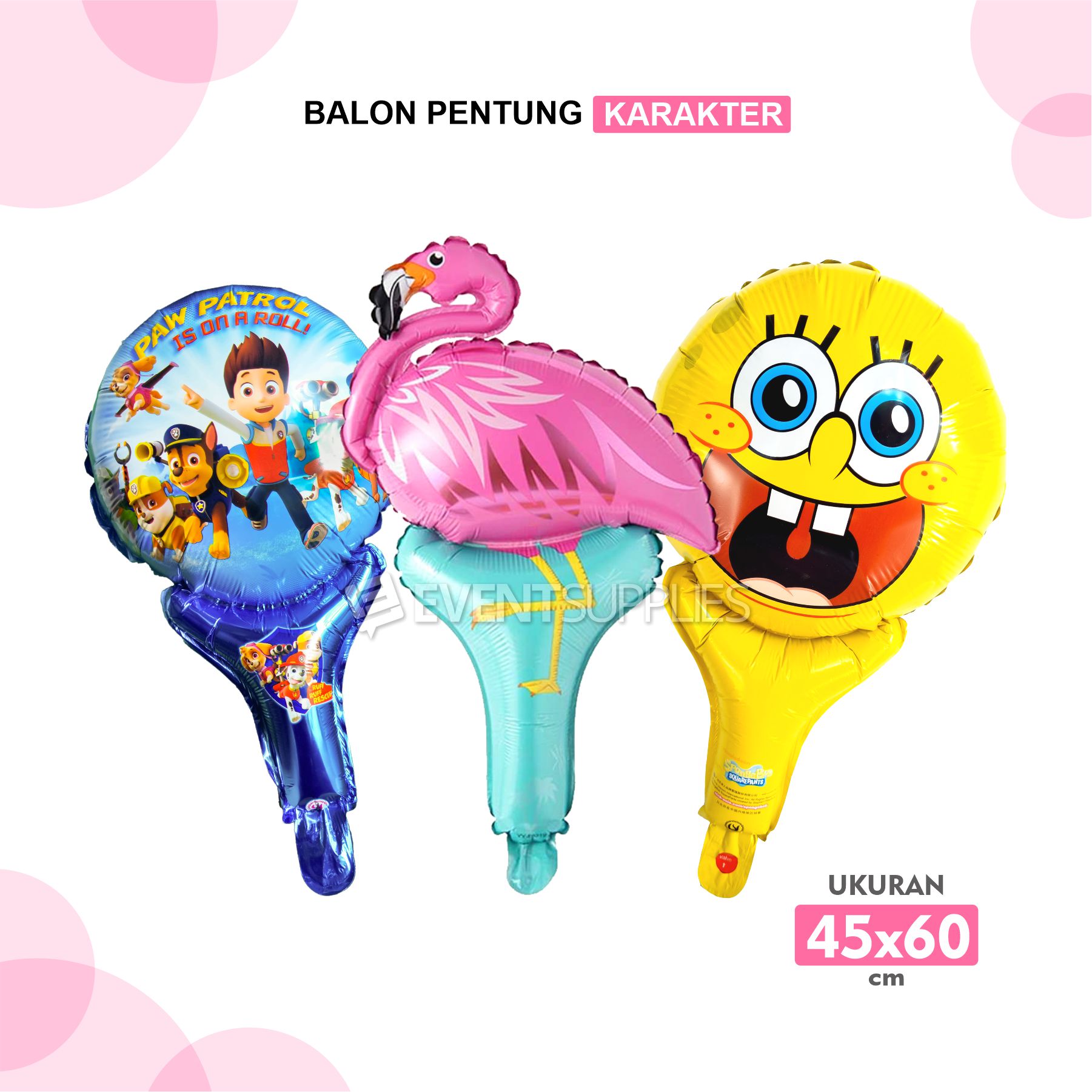 Balon Foil Tongkat Karakter Pentung Dekorasi Ulang Tahun Spongebob Paw ...