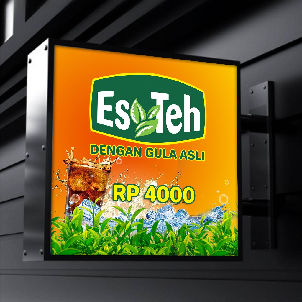 STIKER VINYL MINUMAN ES TEH MANIS GULA ASLI BULAT ( CUSTOM HARGA ...