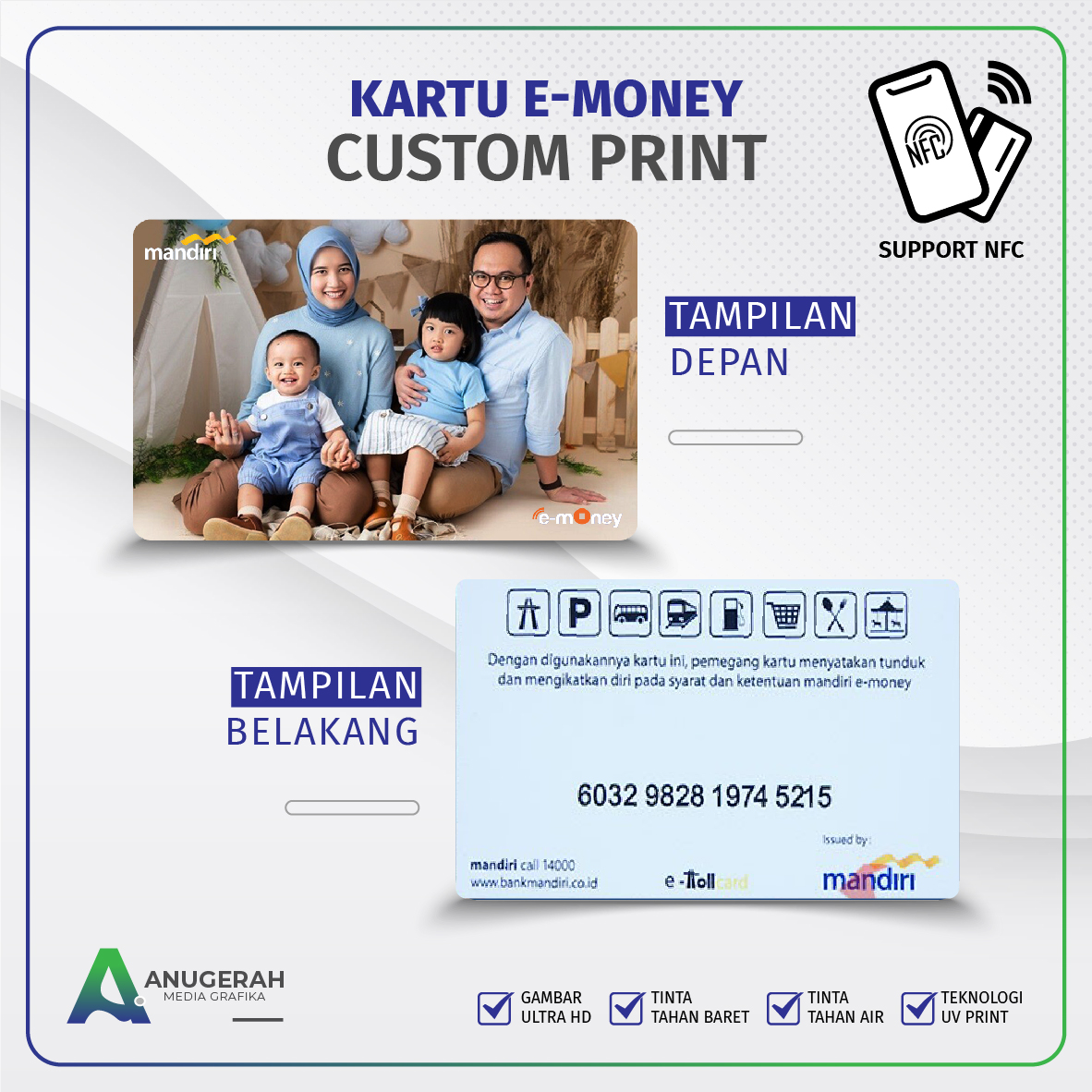 Kartu Emoney Mandiri Custom Print | Lazada Indonesia