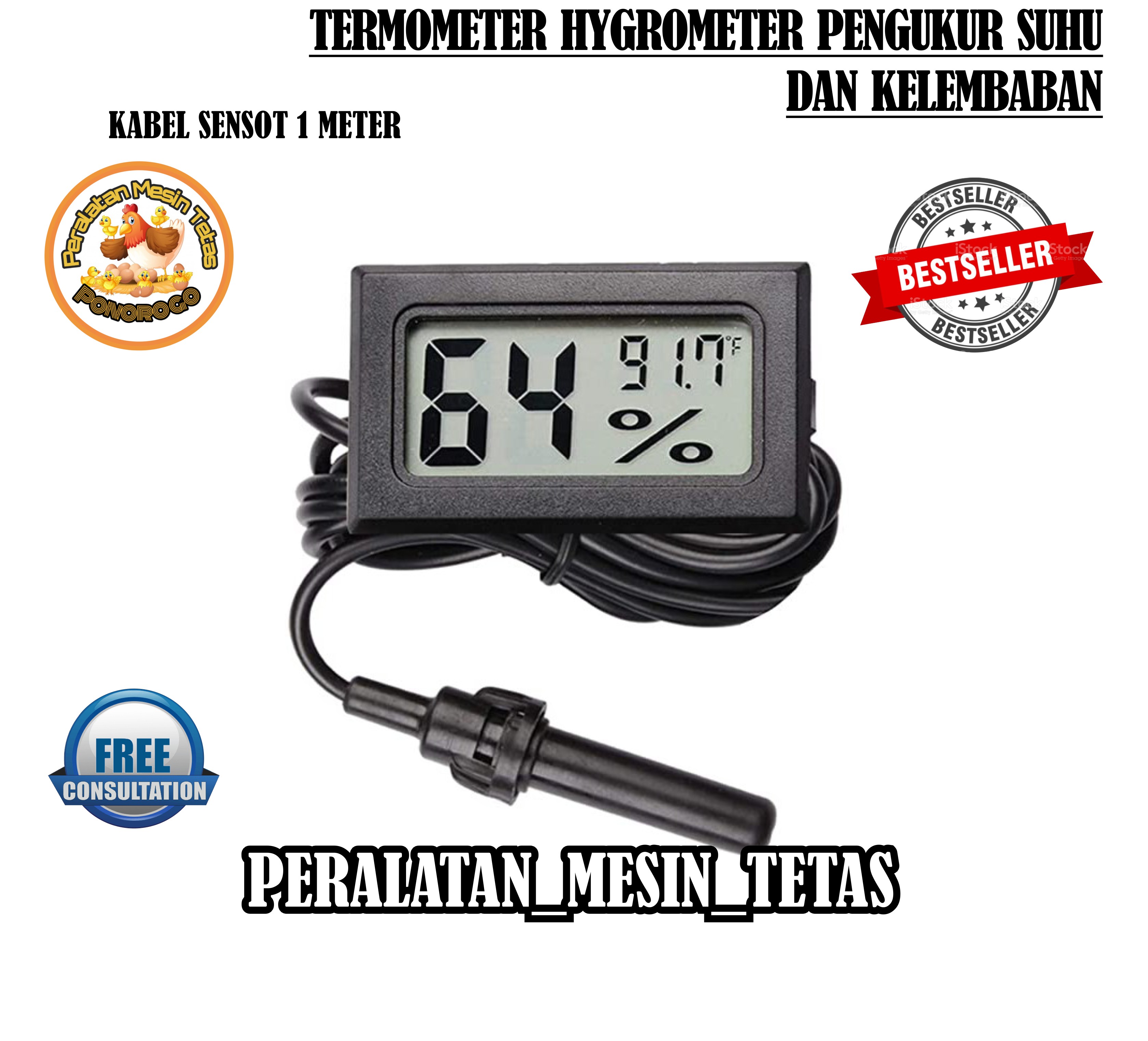 Termometer Hygrometer Termohygrometer Pengukur Suhu dan Kelembaban ...