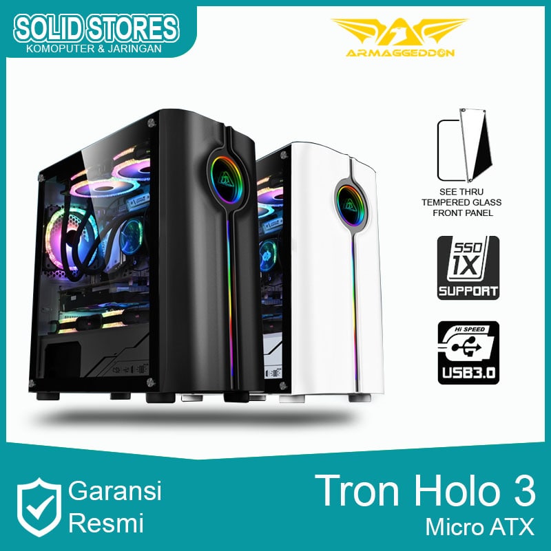 Casing Rakitan Armaggeddon Tron HOLO 3 - MATX Tempered Glass - Casing ...