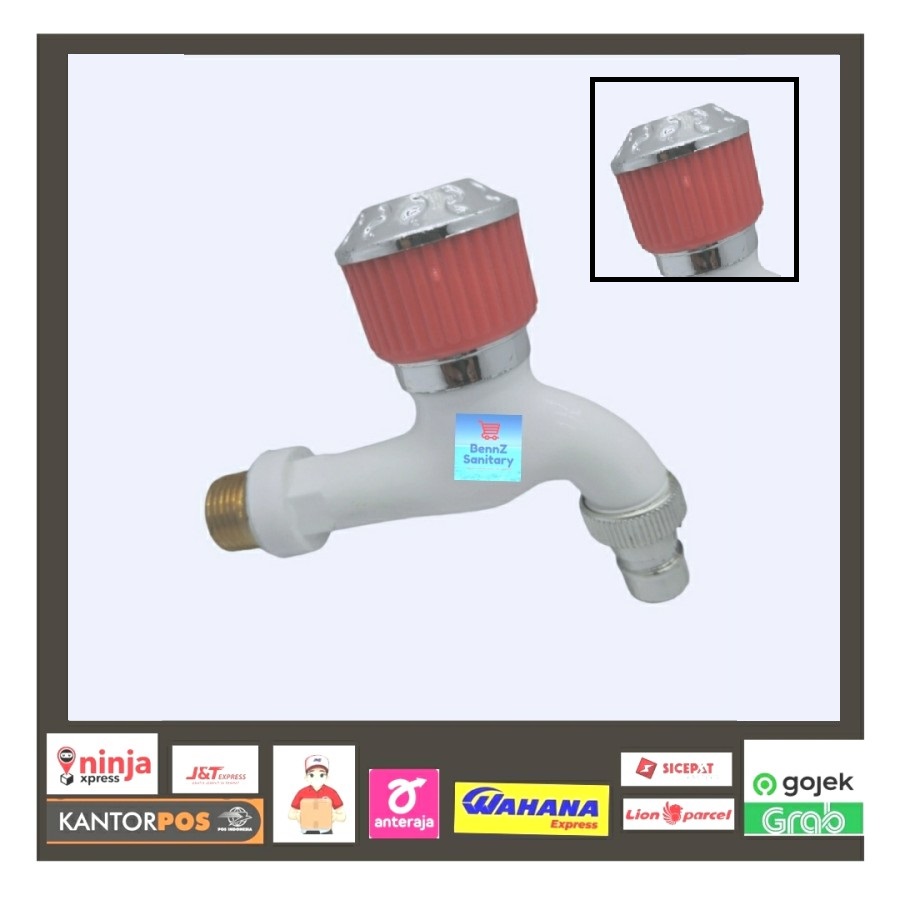 kran taman pvc drat kuningan ukuran 1/2/kran taman/kran air/kran dapur ...