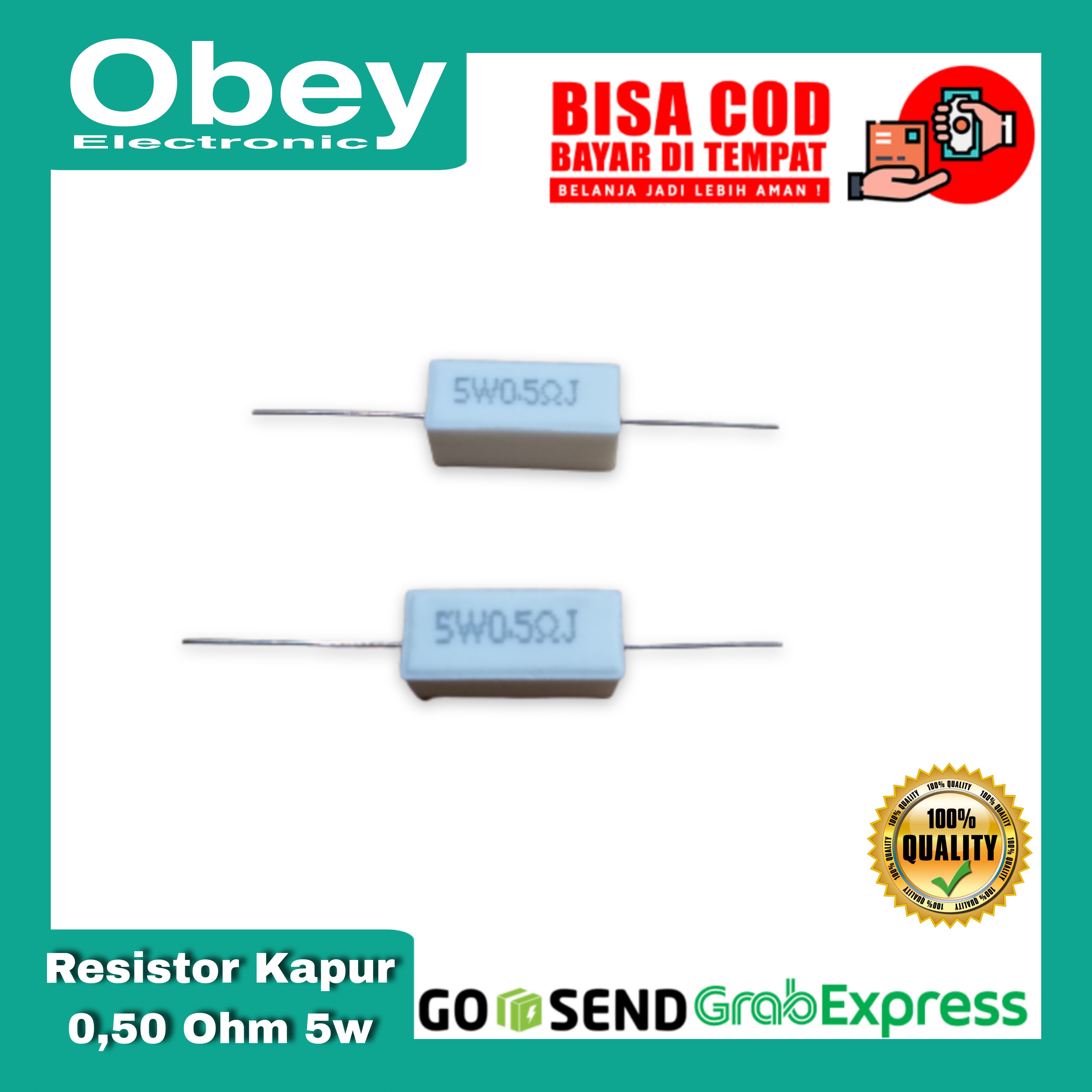 Resistor Kapur 5 Watt 5Watt 5W - 0,50 ohm per 2 pcs | Lazada Indonesia