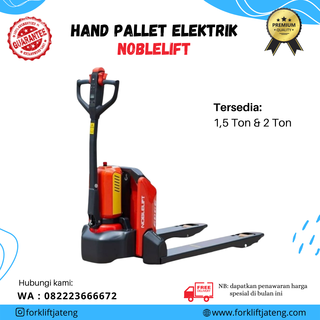 Hand Pallet Electric 2 Ton Noblelift / Hand Pallet elektrik 2 ton ...