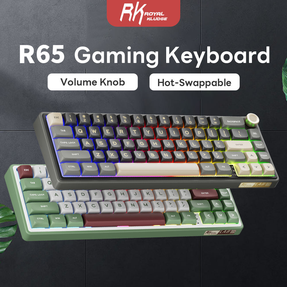 RK Royal Kludge R65 Keyboard Gaming Berkabel dengan Kenop Volume ...