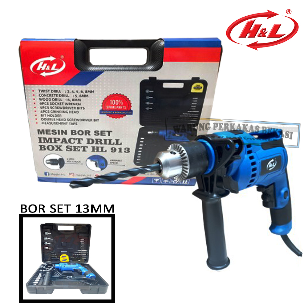 TEKIRO Ryu Impact Drill Mesin Bor Kayu Besi Tembok Tangan Listrik 13mm ...