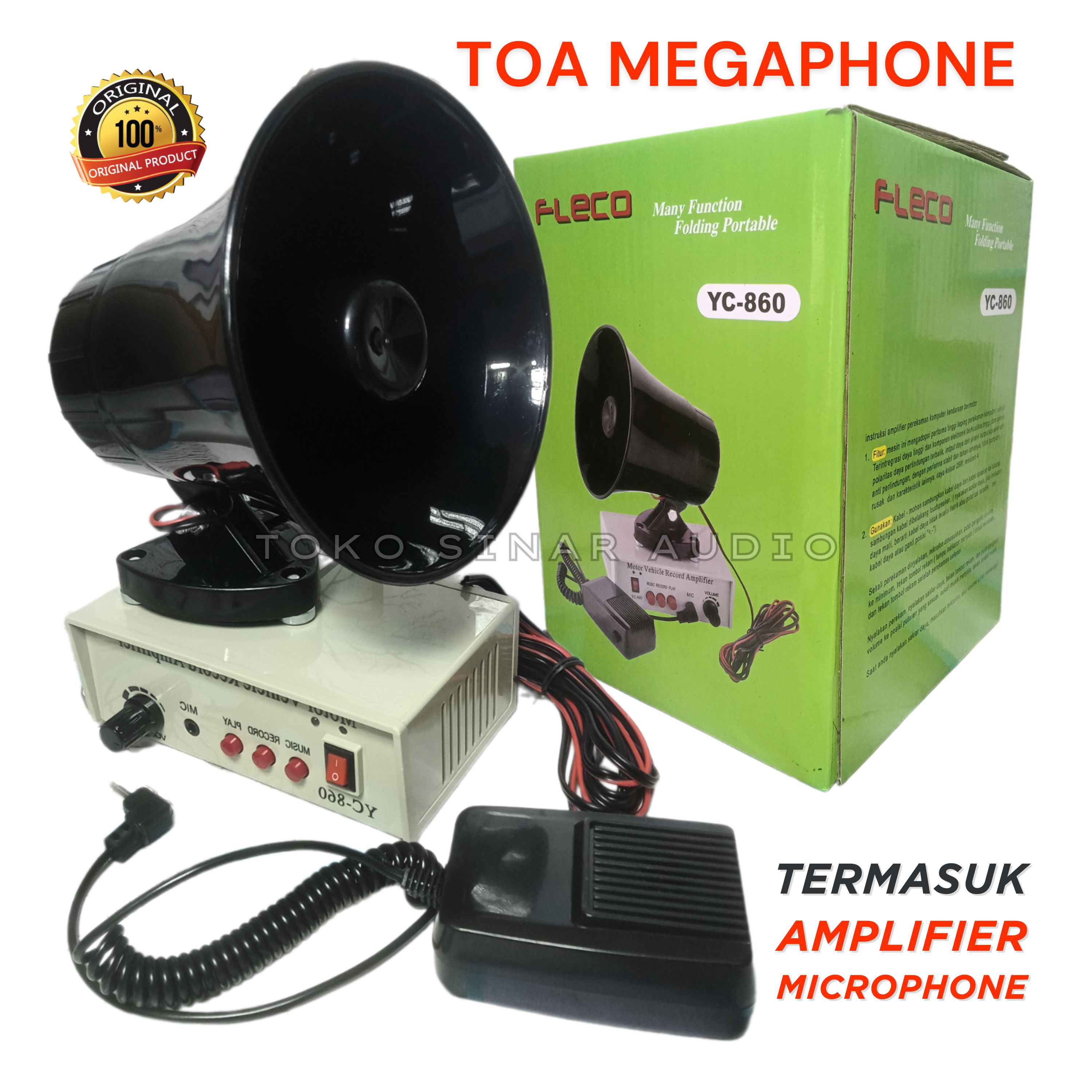 TOA SPEAKER UNTUK JUALAN MEGAPHONE TOA JUALAN KELILING FLECO YC-860 ...