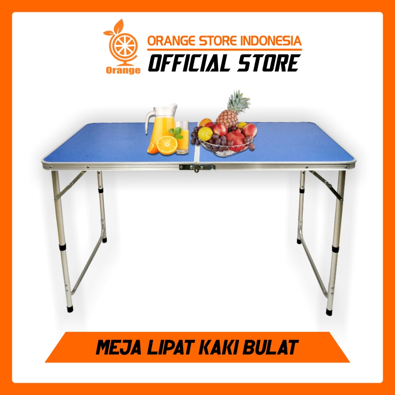 ORANGE Meja Lipat Koper Kaki Bulat Serbaguna Uk 120cm x 60cm - Meja ...