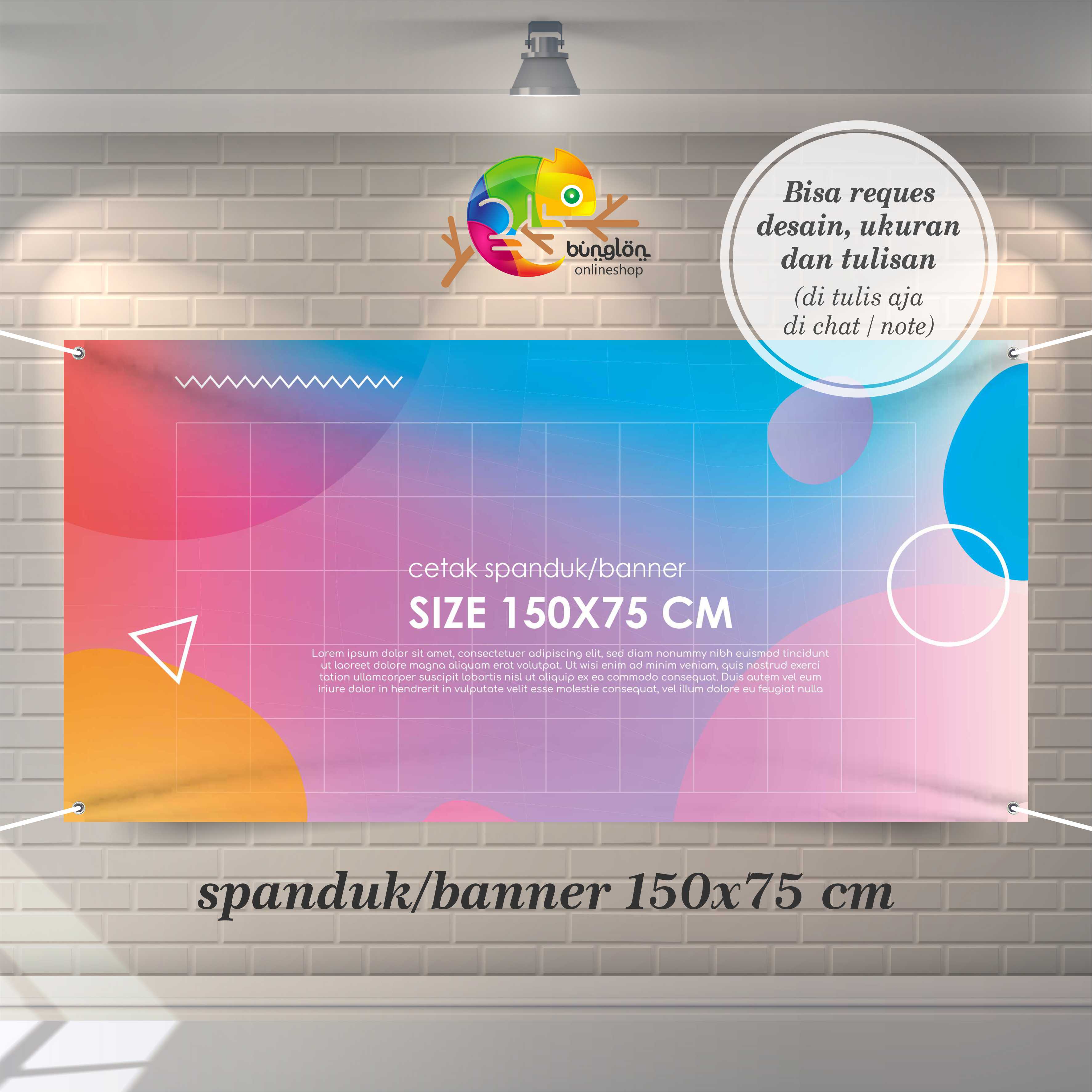 Size 150x75 Cm Cetak Spanduk Banner Custom Resques Desain, Ukuran ...