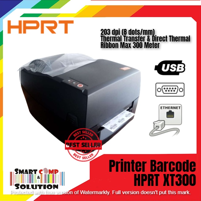 Printer Label Stiker Barcode HPRT XT300 Port USB Serial LAN - XT-300 ...