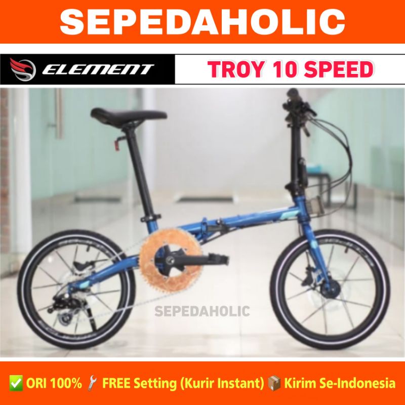 Sepeda Lipat ELEMENT TROY 10 Speed 16 Inch Chromoly New 2022 Garansi ...