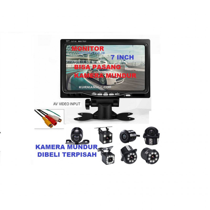 Layar Monitor Mobil TFT LCD 7 Inch - C-T703 Untuk layar parkir dan ...