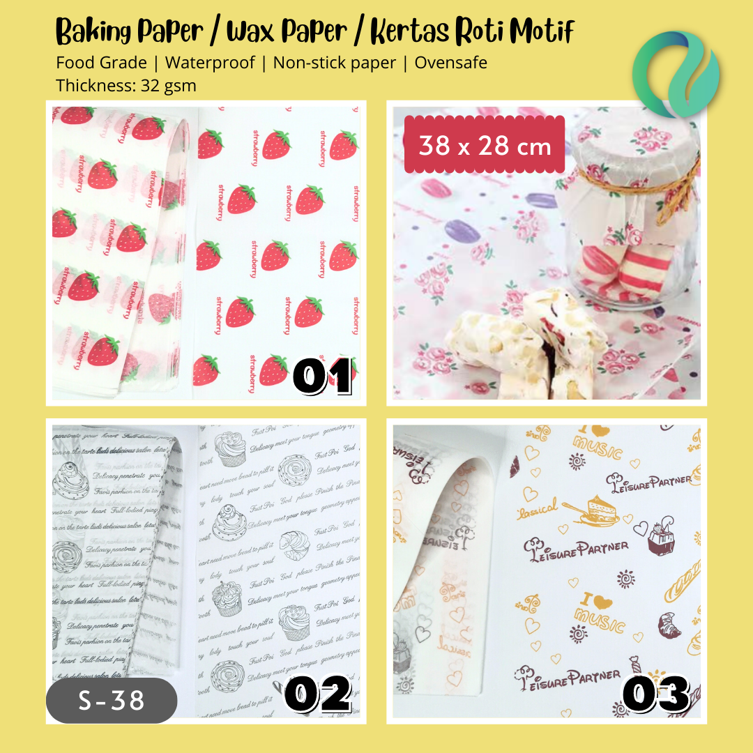 Baking Paper Kertas Roti Motif 38x28cm | Lazada Indonesia