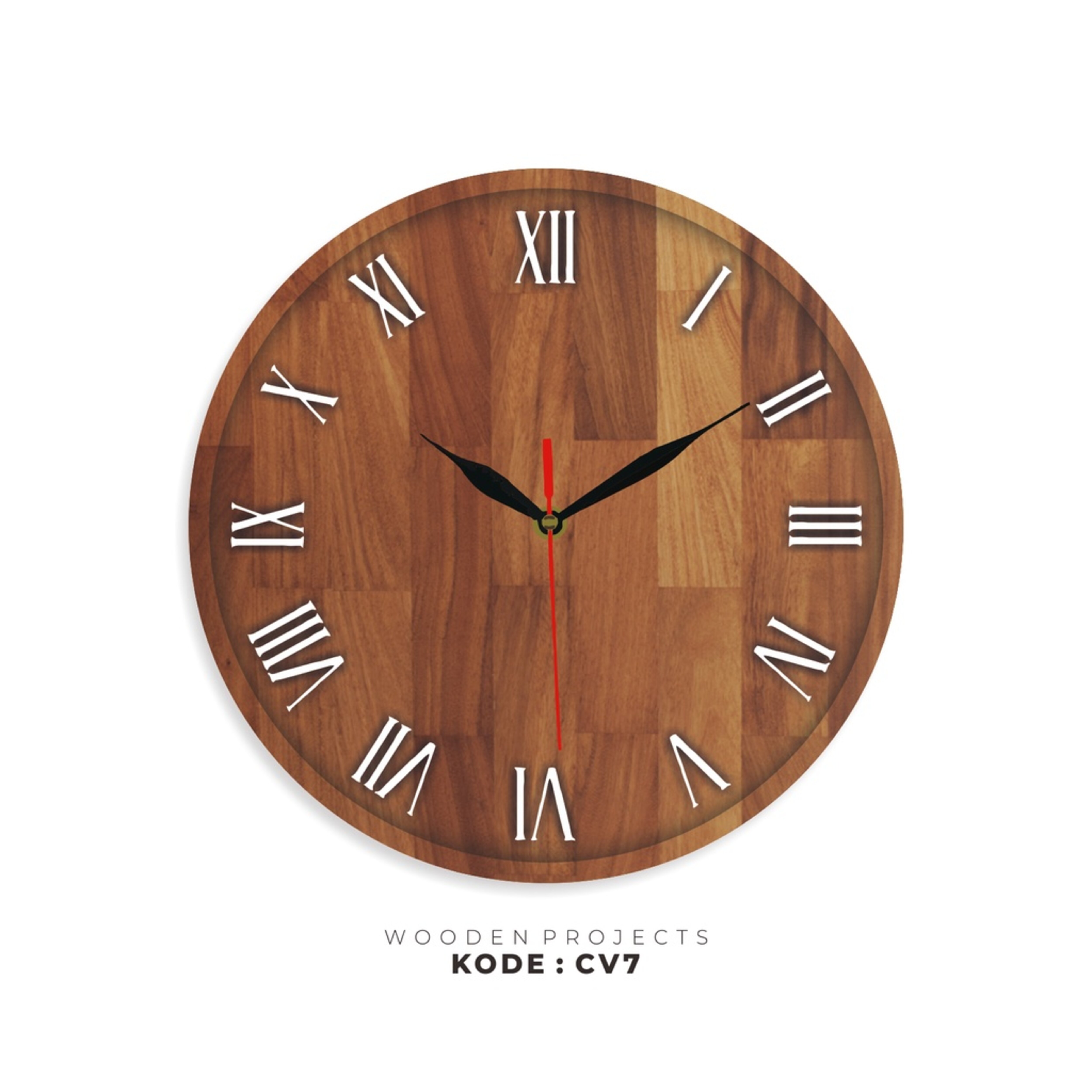 Jam Dinding rumah motif kayu angka romawi - CV7 | Lazada Indonesia