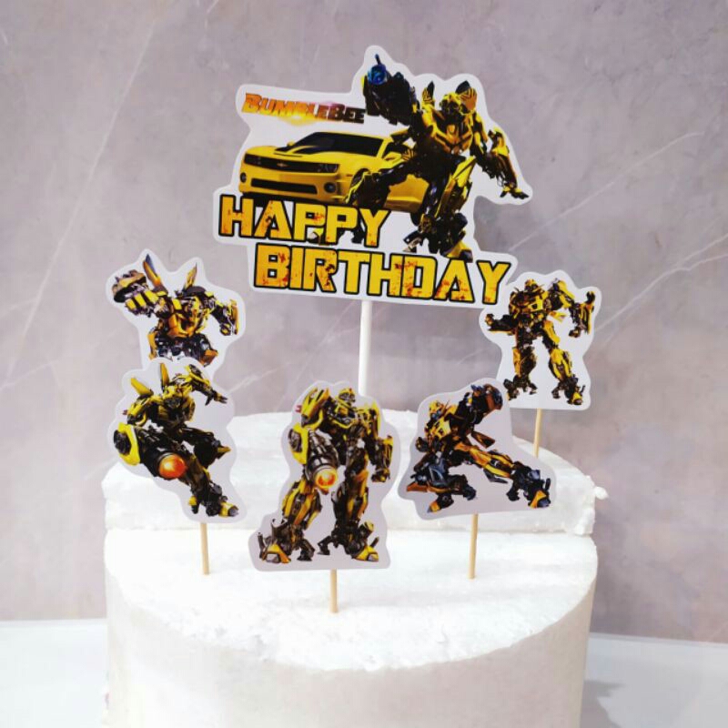 satu set hiasan kue ulang tahun cake topper karakter bumble bee ...