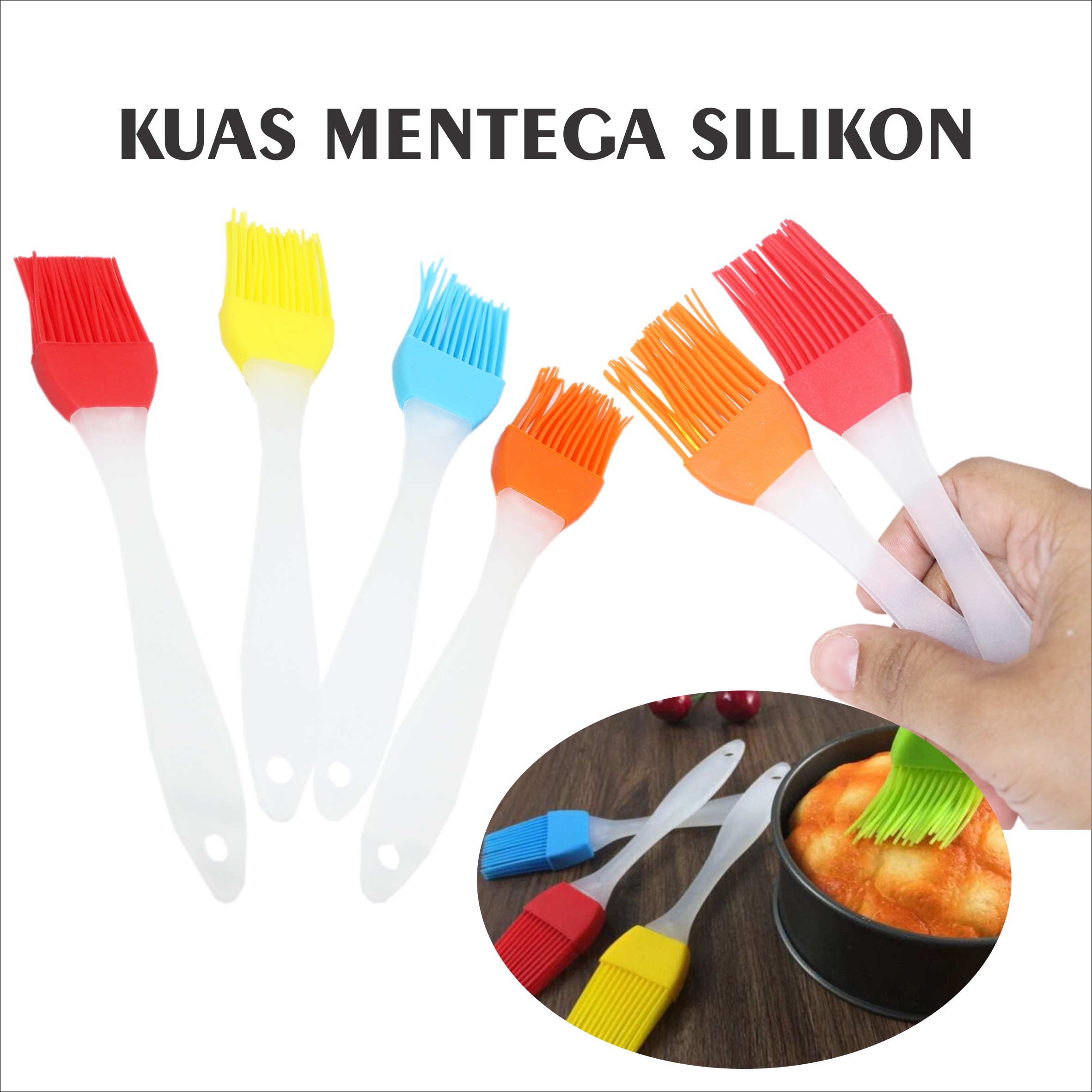 Kuas Silikon Oles Minyak Mentega Barbeque Anti Panas Kuas Roti dan Kue ...