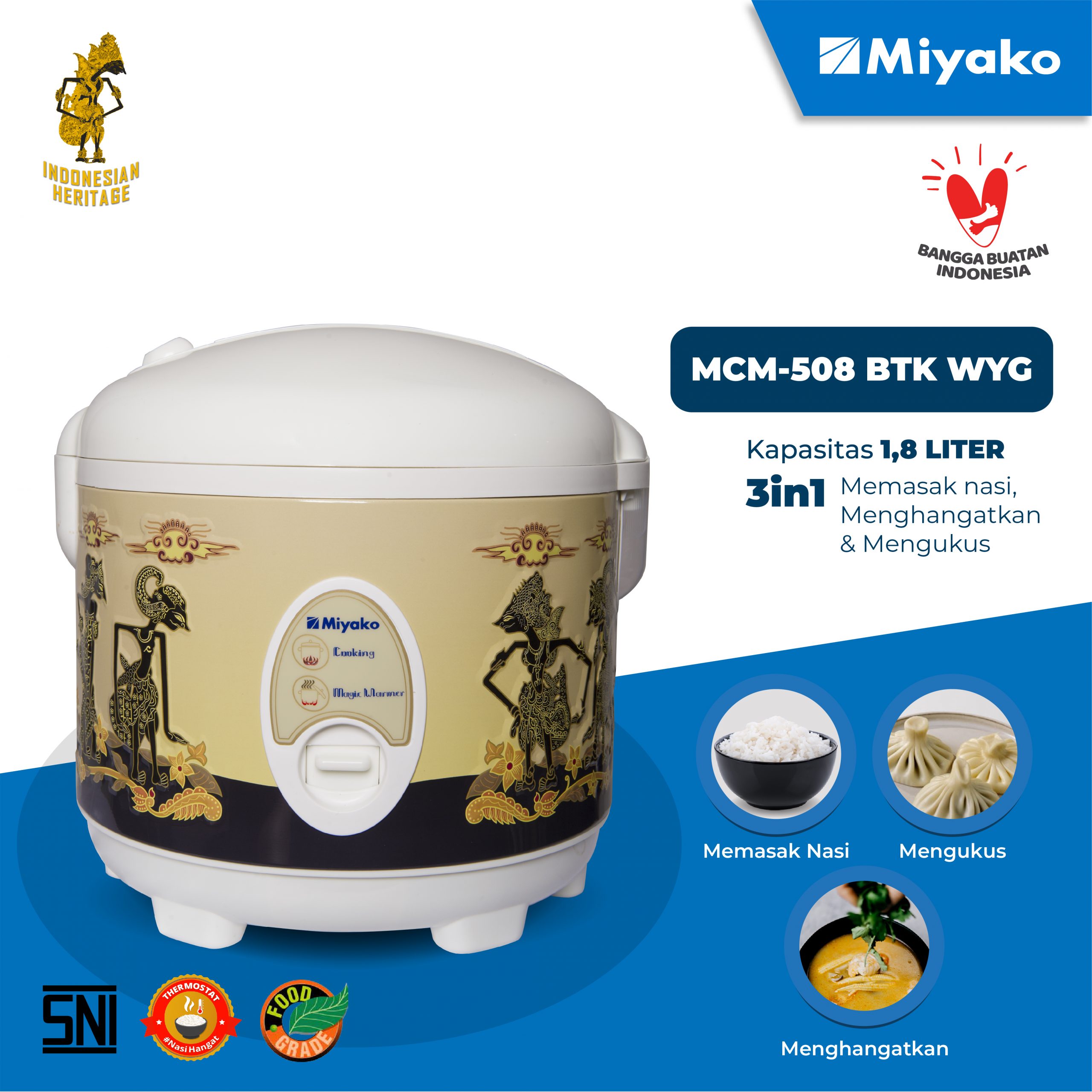 Miyako MCM 508 Wayang Magic Warmer Plus 1,8 Liter | Lazada Indonesia