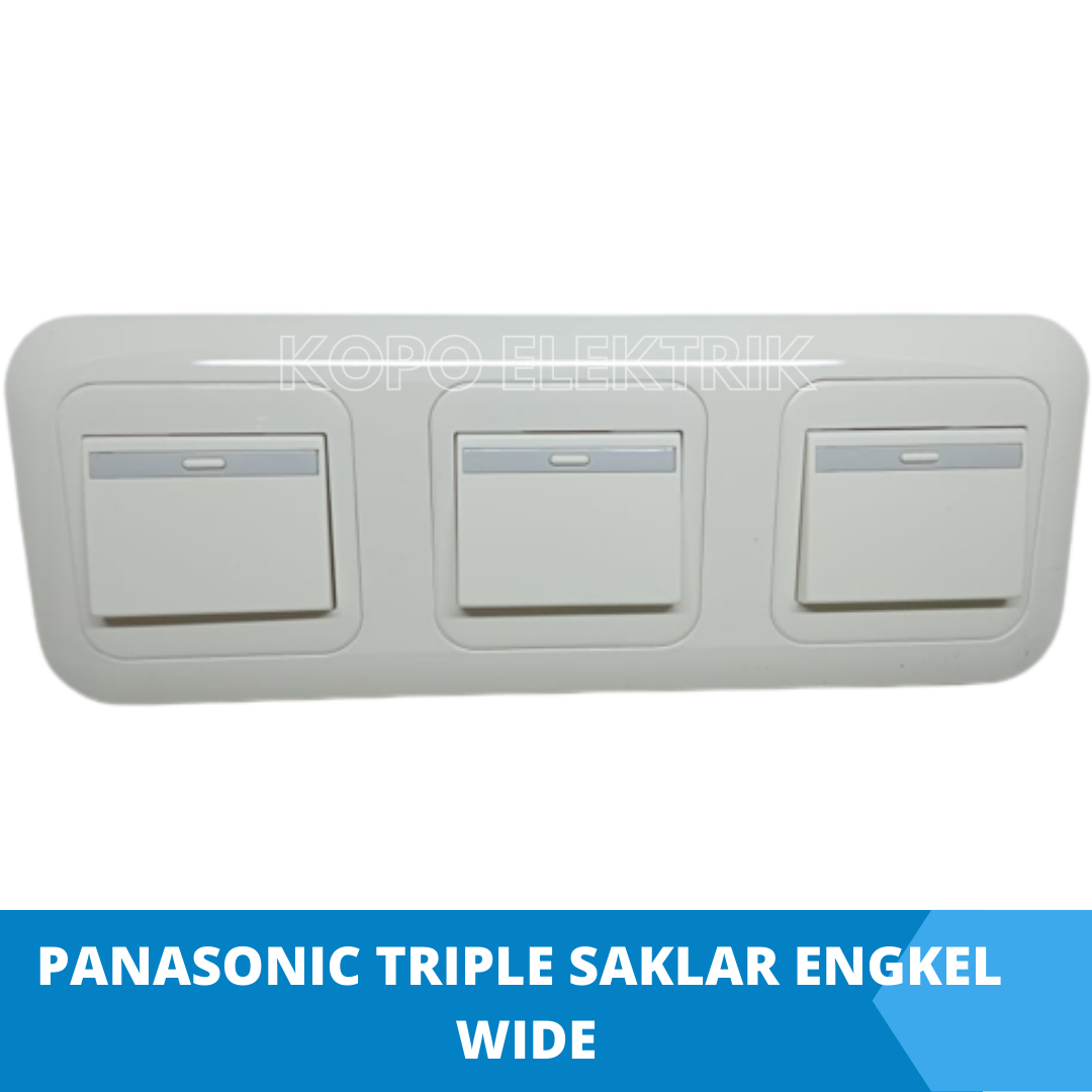 Panasonic Triple Saklar Engkel / Single Besar 3 Gang Tanam IB | Lazada ...