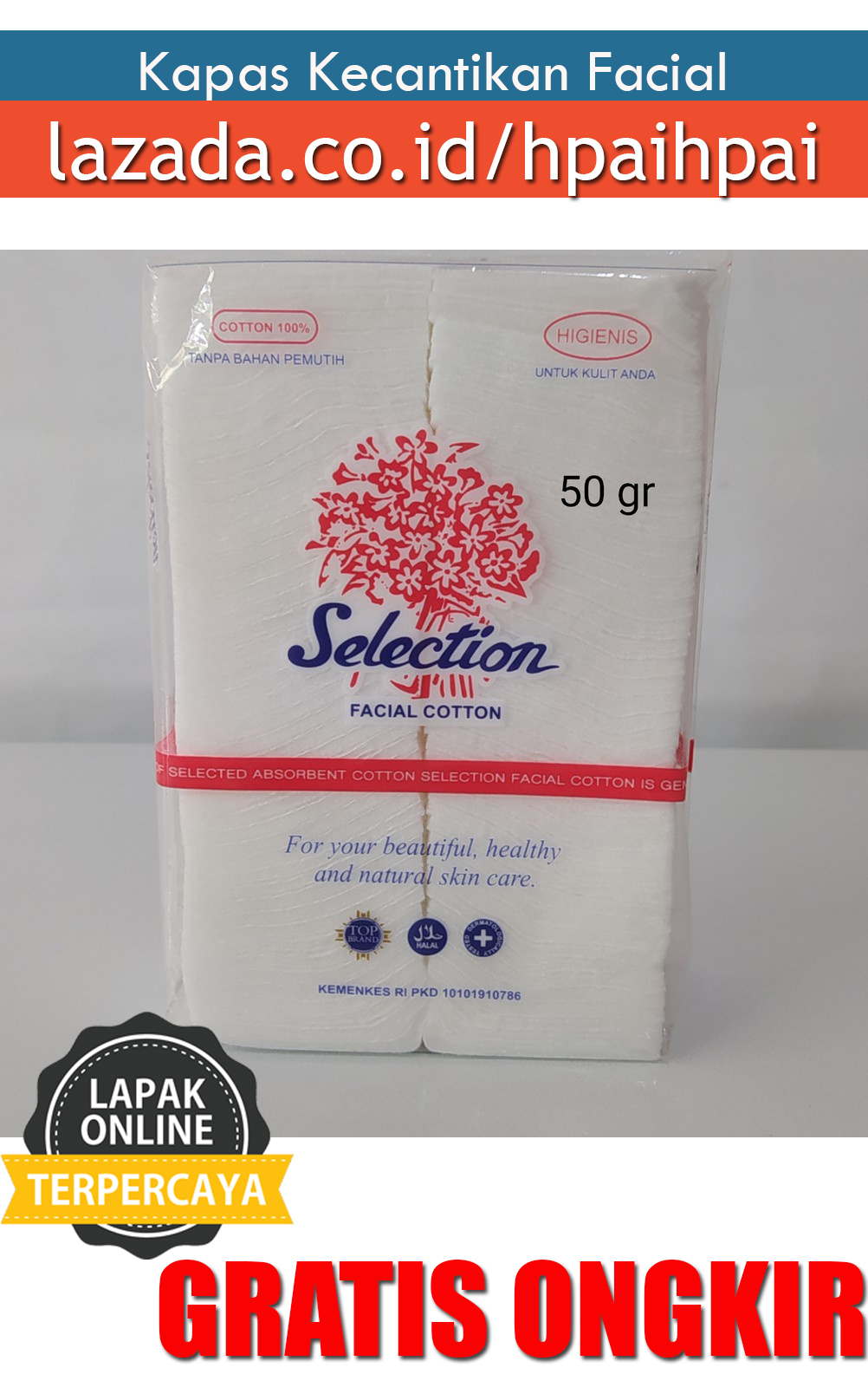 Kapas Selection Kemasan Besar 50 Gram | Lazada Indonesia