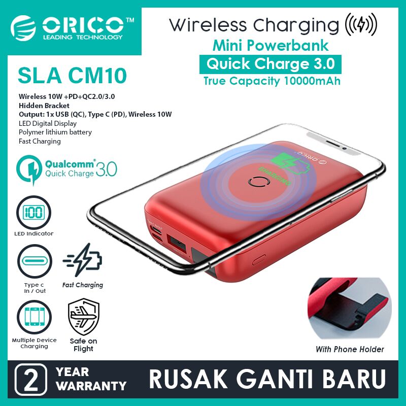 ORICO Powerbank Mini Fast Wireless Charge 10000mAh QC3.0 PD - SLA-CM10 ...
