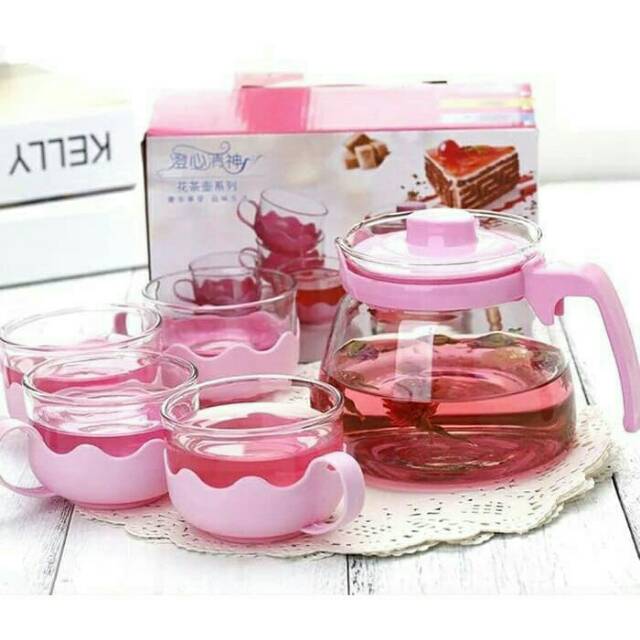Tepot set 5 pcs / Teapot Set Gelas / teko teh / tea pot / tea pot set ...
