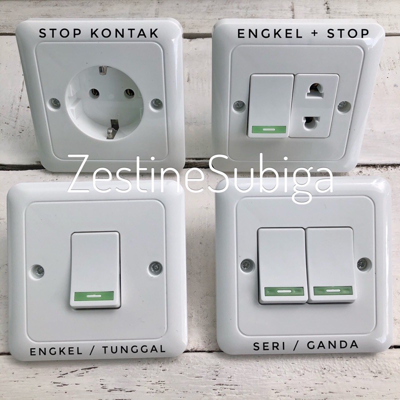 Saklar IB InBow Engkel | Seri | Stop | Engkel + Stop putih Mikotek ...