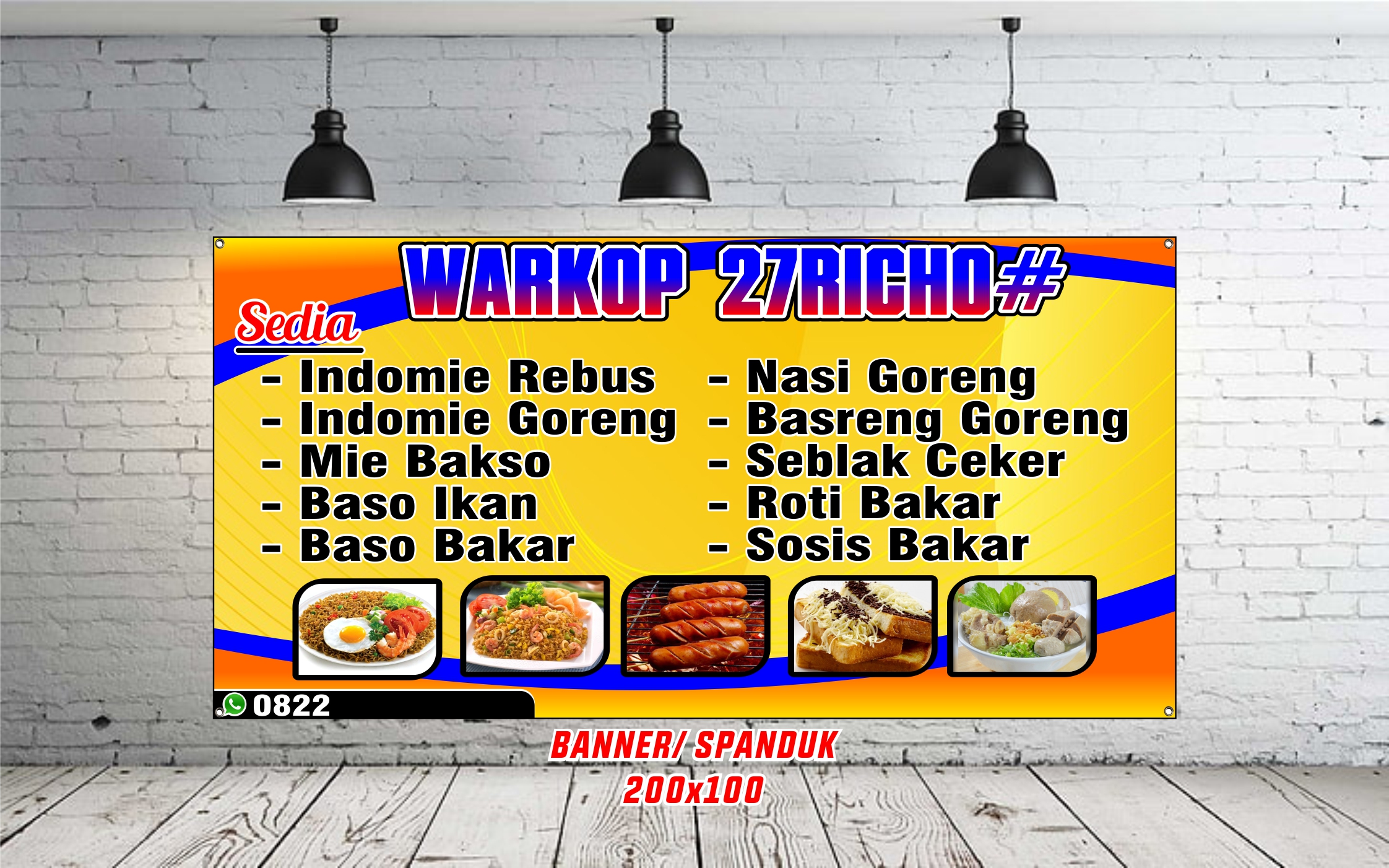 Spanduk WARUNG WARKOP, Banner WARUNG WARKOP Ukuran 200X100 cm ( Bayar ...