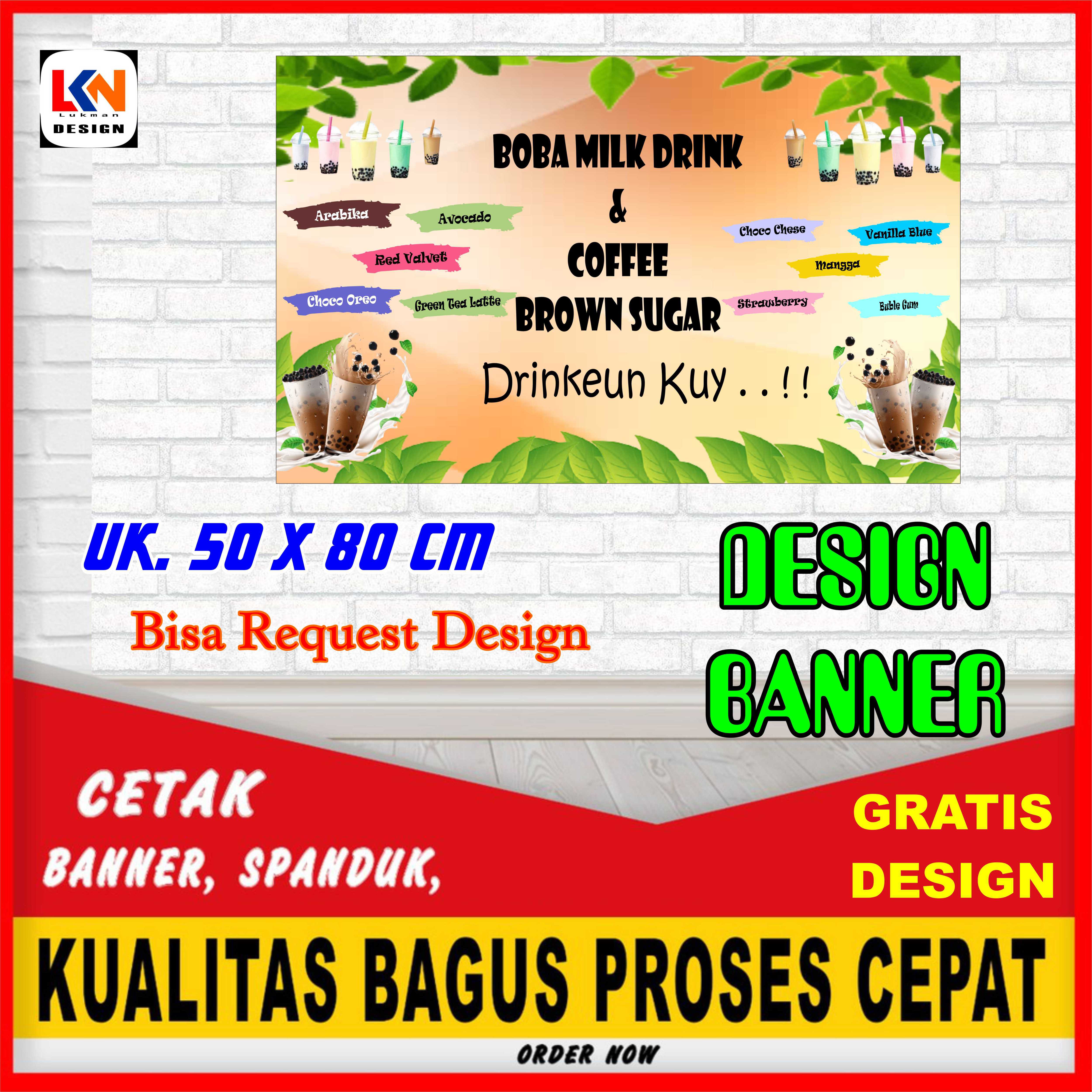 spanduk boba milk drink | Lazada Indonesia