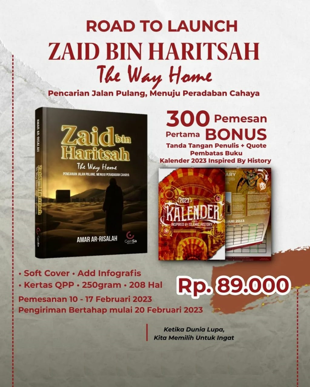 Family Buku Zaid Bin Haritsah The Way Home Gensa Berilmu dan Kalender 2023 Edisi Inspired by ...