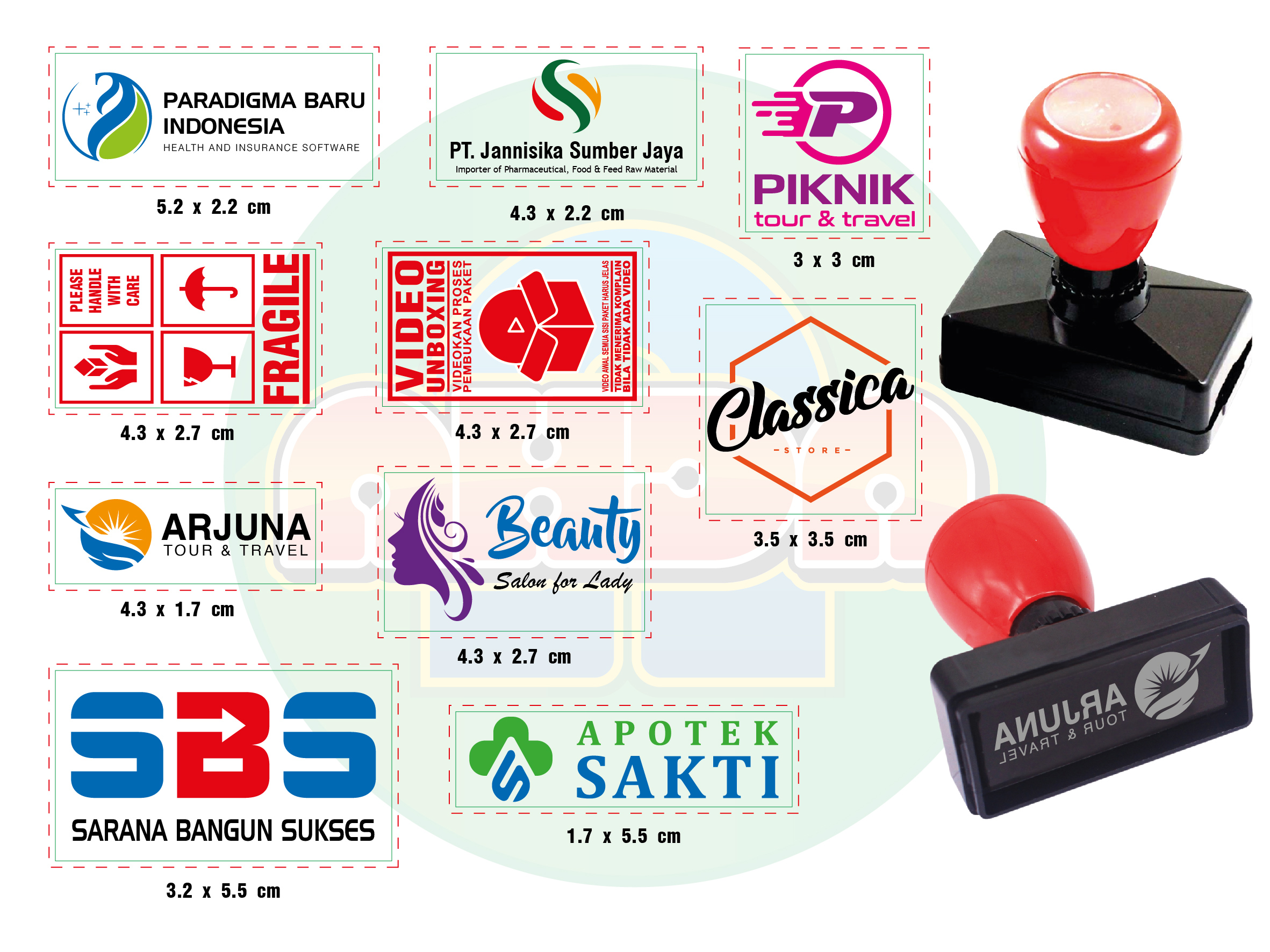 Stempel Otomatis Design Custom 3 Warna | Lazada Indonesia