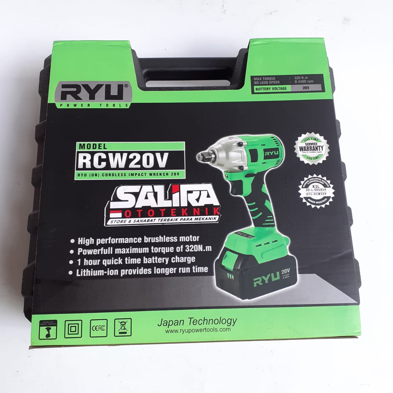 Impact Wrench Impek Mesin Impact 2 Baterai 20V RYU RCW20 Cordless ...