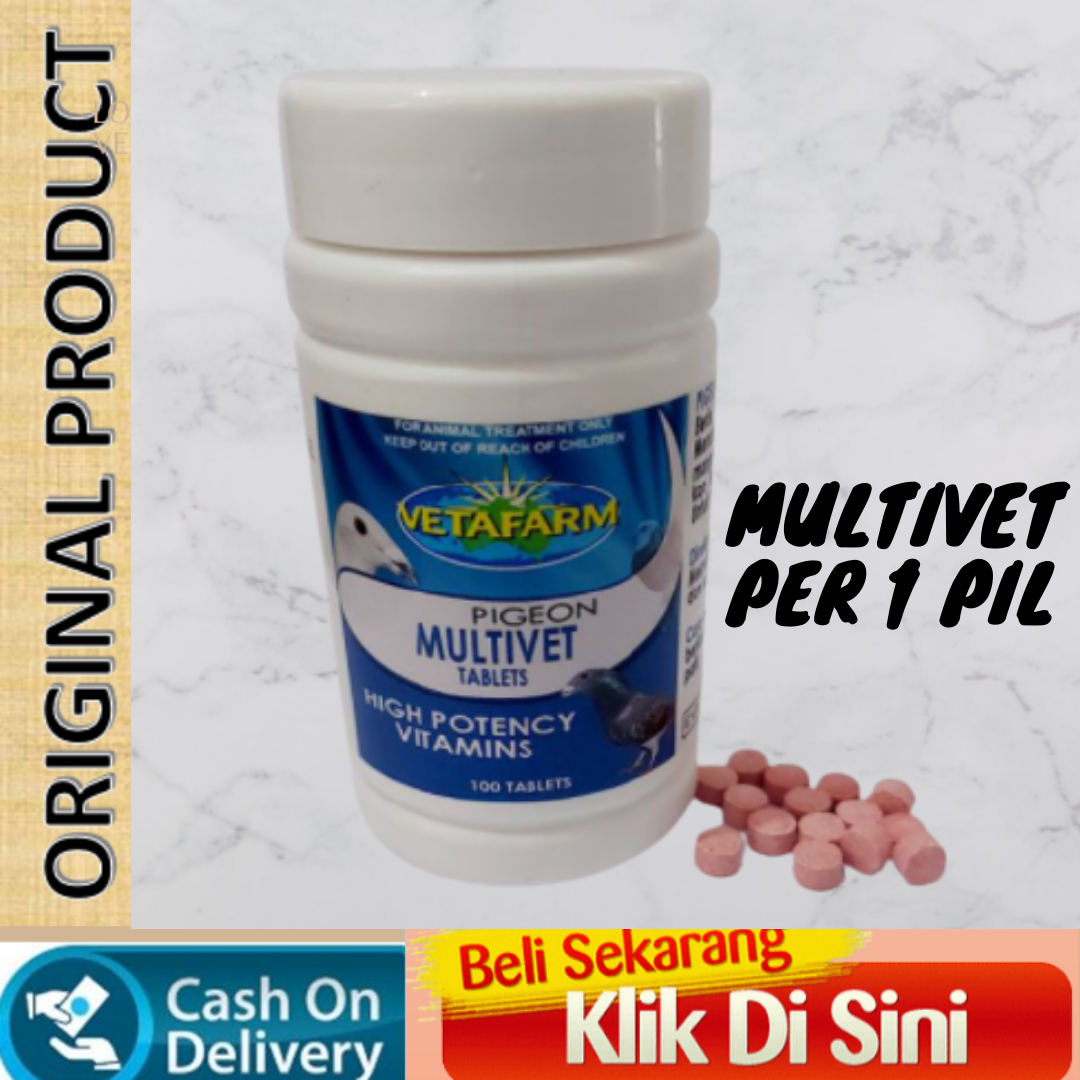 Multivet Vetafarm Per 1 Buah Vitamin Burung Merpati Harian Lomba ...