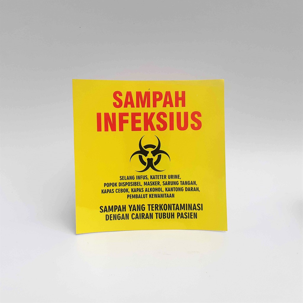 Stiker Sampah Infeksius (Vinyl) - Stiker Tempat Sampah | Lazada Indonesia