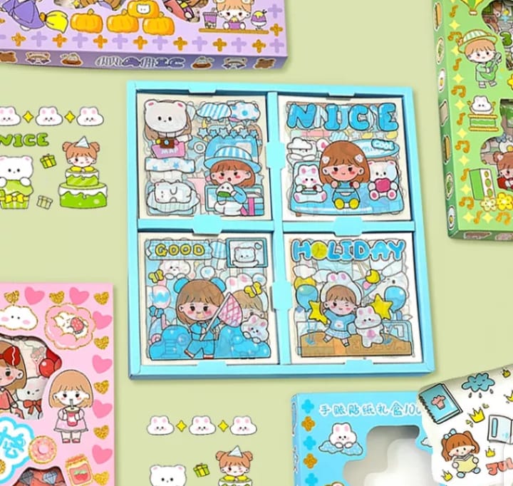 Stiker Box Momo Stiker Set korea STICKER BOX 1 pack isi 100/50/25/10 ...