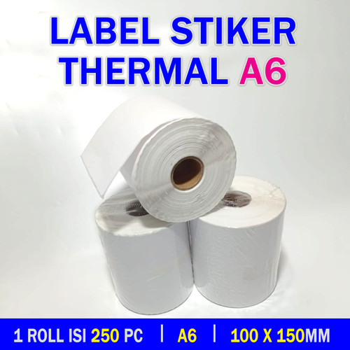 KERTAS THERMAL 100X150MM 250 LEMBAR / LABEL STIKER THERMAL UKURAN A6 ...