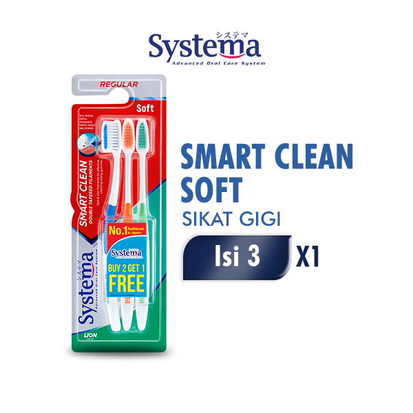 SYSTEMA Sikat Gigi Smart Clean Isi 3 PCS | Lazada Indonesia