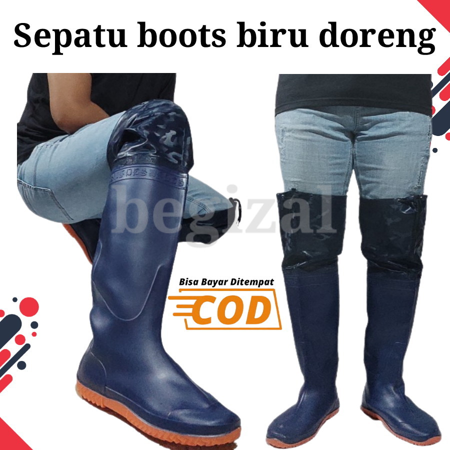 SEPATU BOOTS PANJANG KOREA SEPATU SAWAH ANTI KEONG PANJANG SEPATU ...