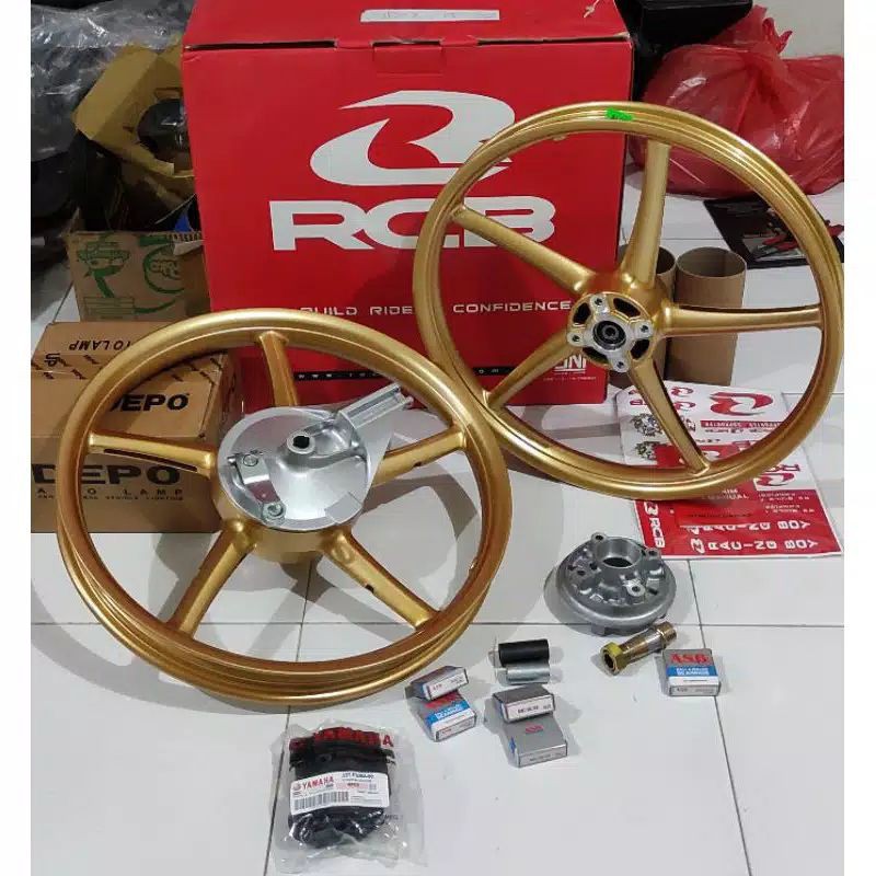 VELG RCB SET SP522 GOLD TROMOL BESAR ,UNIVERSAL ALL MOTOR RXKING,JUPZ ...