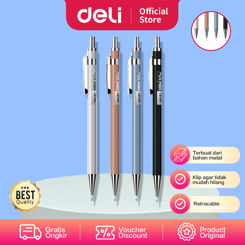 Deli Metal Mechanical Pencil / Pensil Mekanik Besi 0.5mm Nyaman ...
