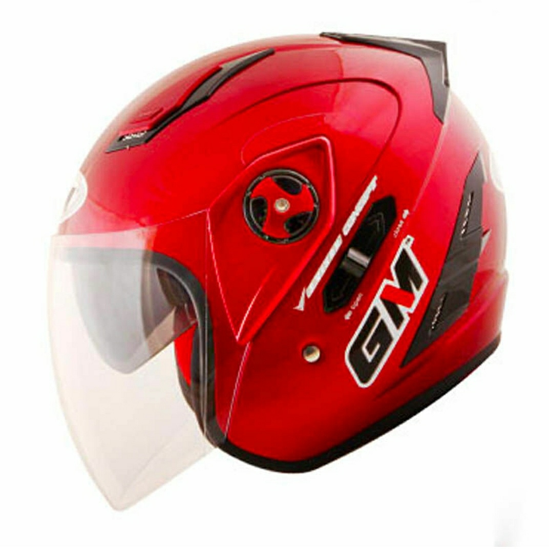 Helm gm fury dobel visor/ GM Fury Solid hitam Doff Hitam metalic Grey ...