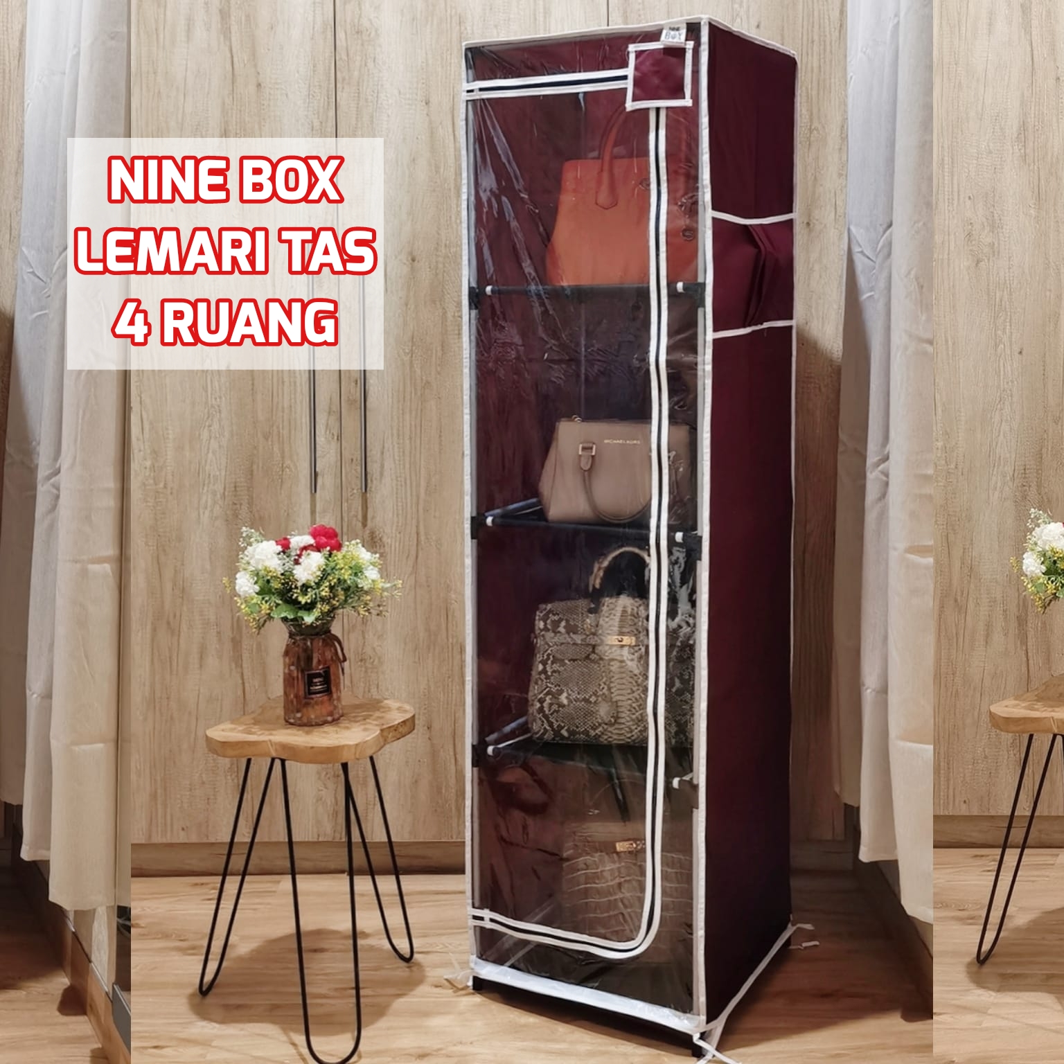 NINE BOX LEMARI TAS 4 RUANG | Lazada Indonesia