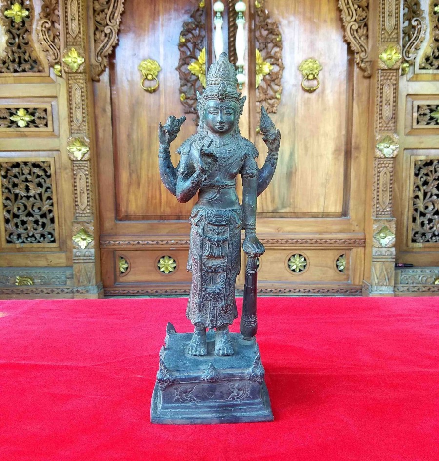 Patung Arca Pajangan Miniatur Dewa Wisnu Koleksi Barang Antik Bahan ...
