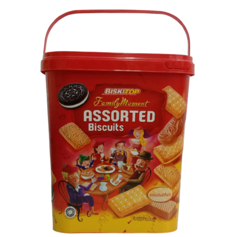 BISKITOP -FAMILY MOMENT 600Gr Assorted Biskuit wafer Cream Biskuit ...